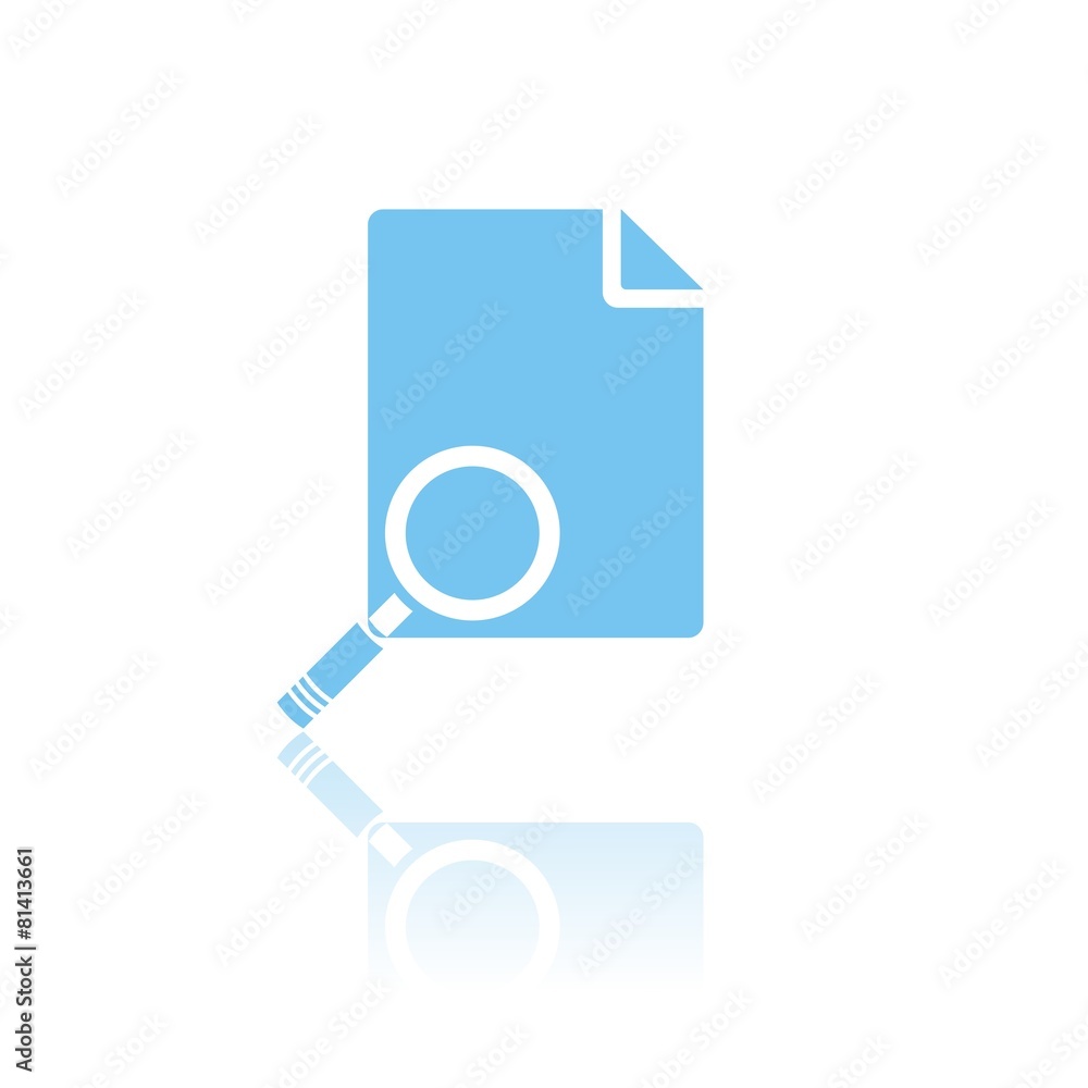 Icono hoja lupa color FB reflejo Stock Vector | Adobe Stock