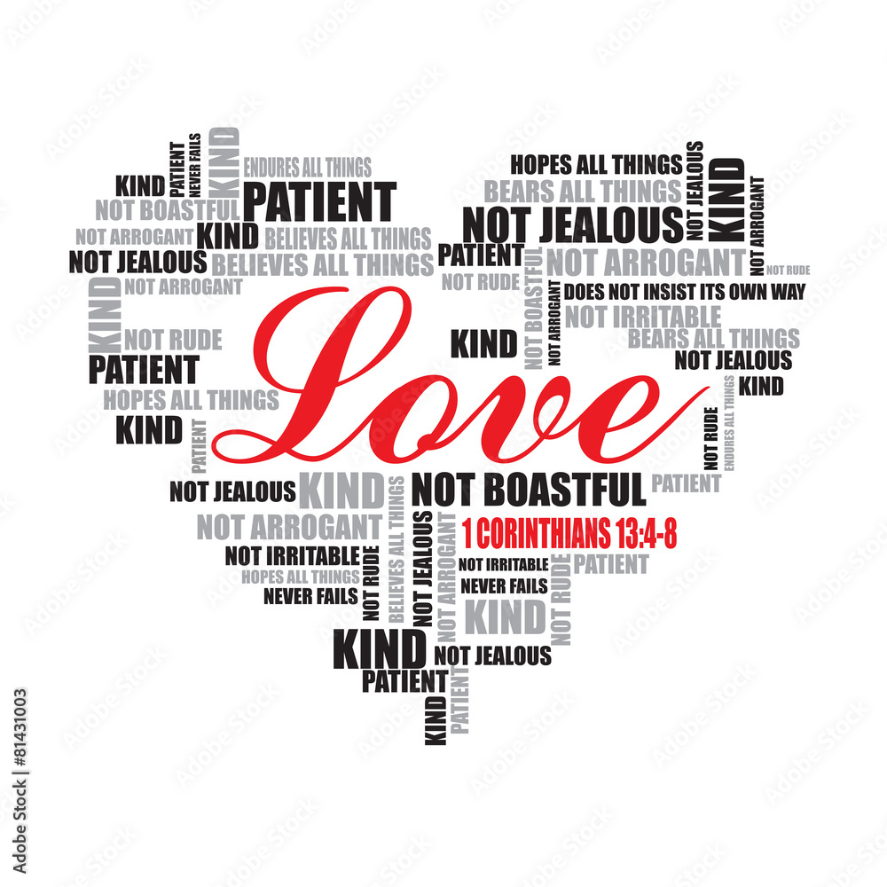 Love typography. Love word cloud. Word art vector illustration. Stock ...