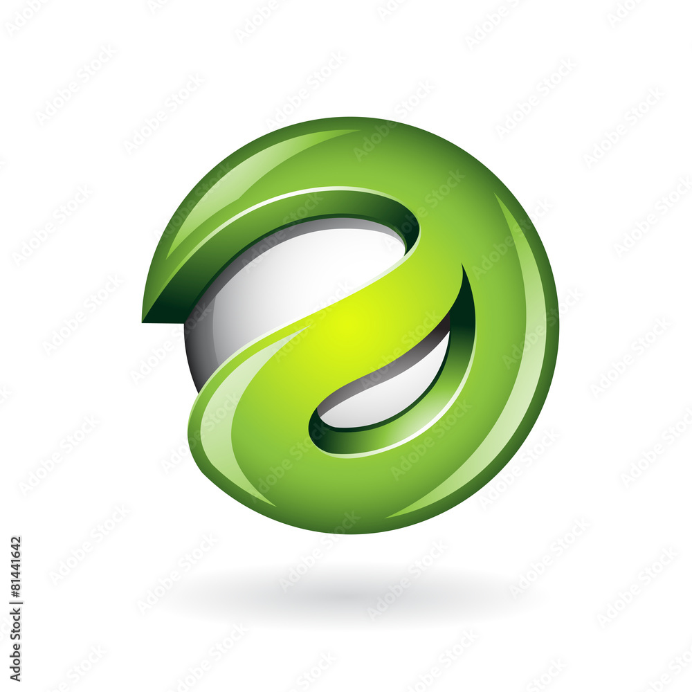 Glossy Green Icons With Letters