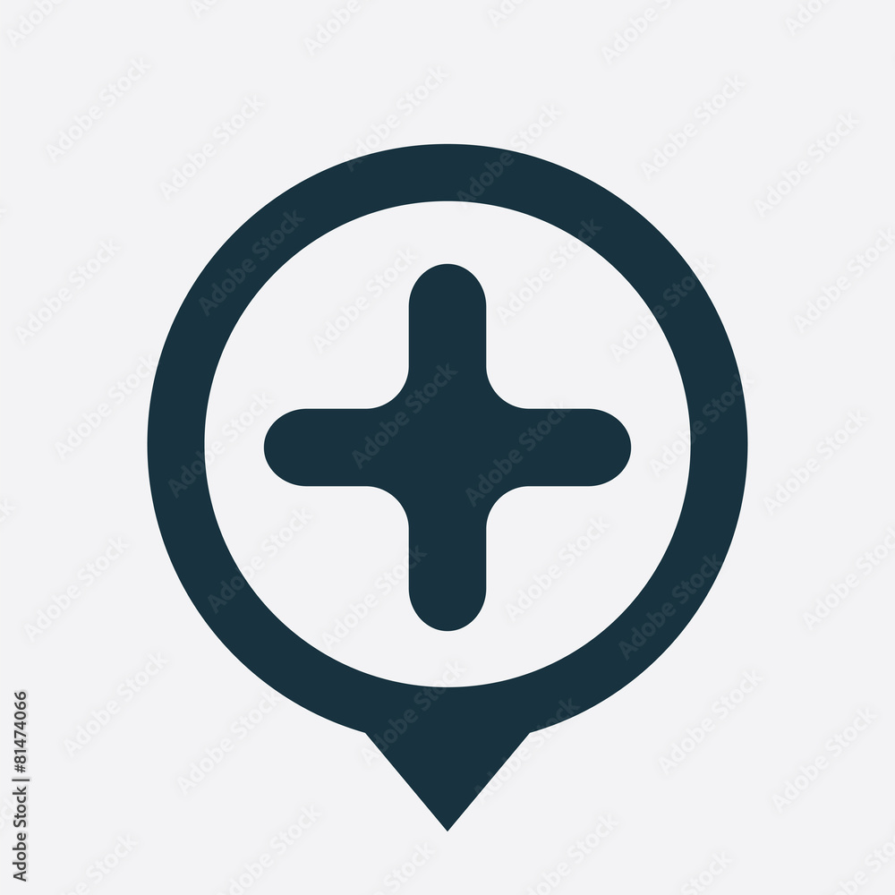 plus icon map pin Stock Vector | Adobe Stock