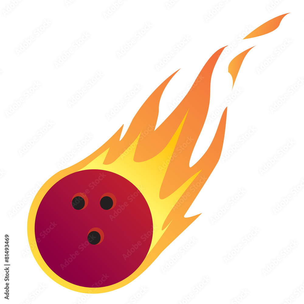 Bowling Ball in Fire Stock Vector | Adobe Stock