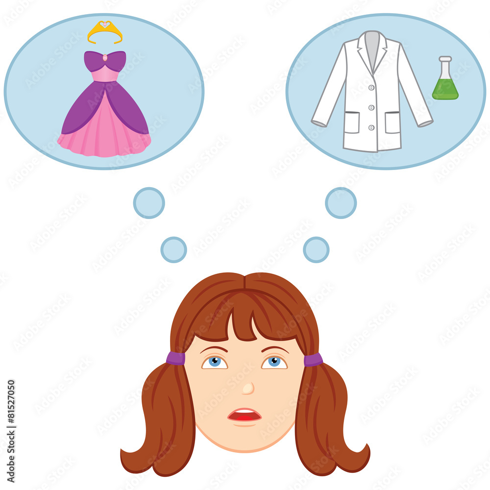 Feminism. Girl Confused by Gender Roles and Stereotypes Stock Vector ...