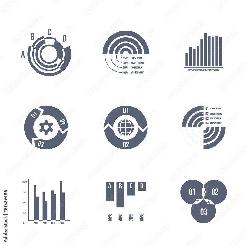 Vector diagrams, charts and graphs Stock Vector | Adobe Stock