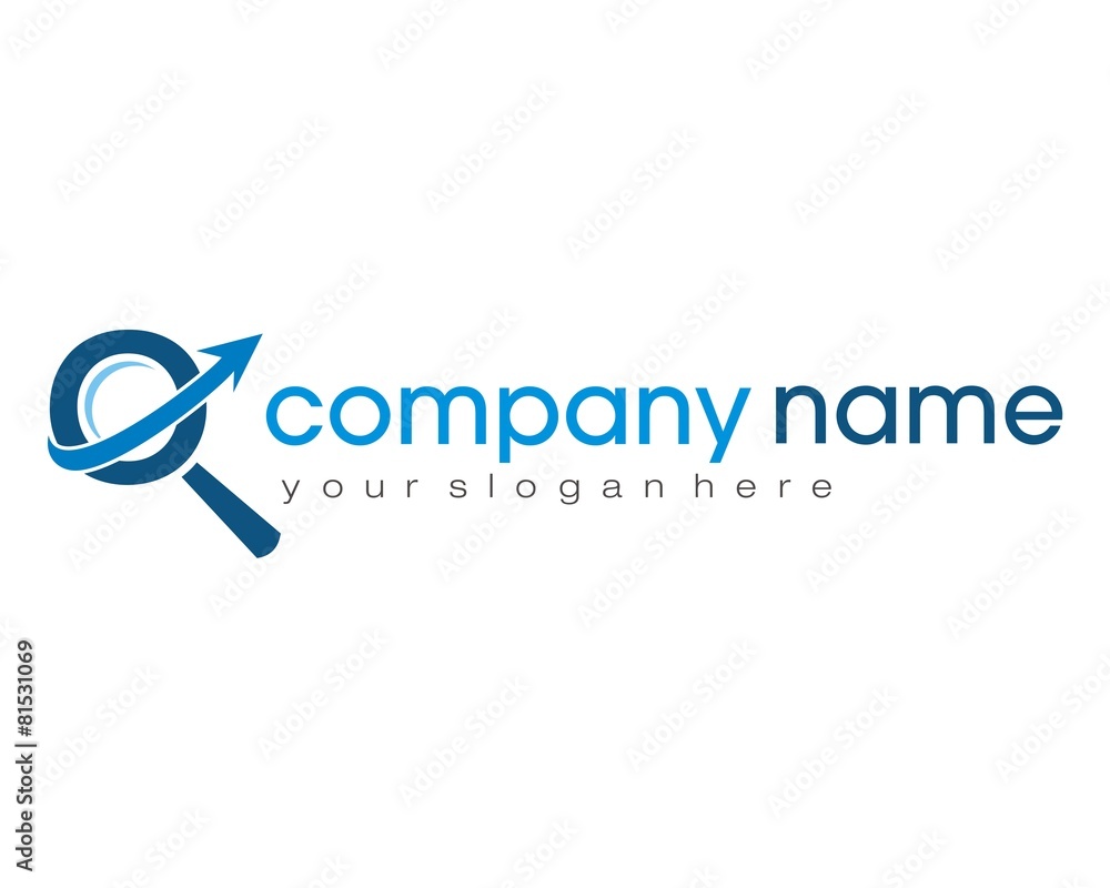 magnifying glass magnifer arrow chart logo image vector Stock Vector ...