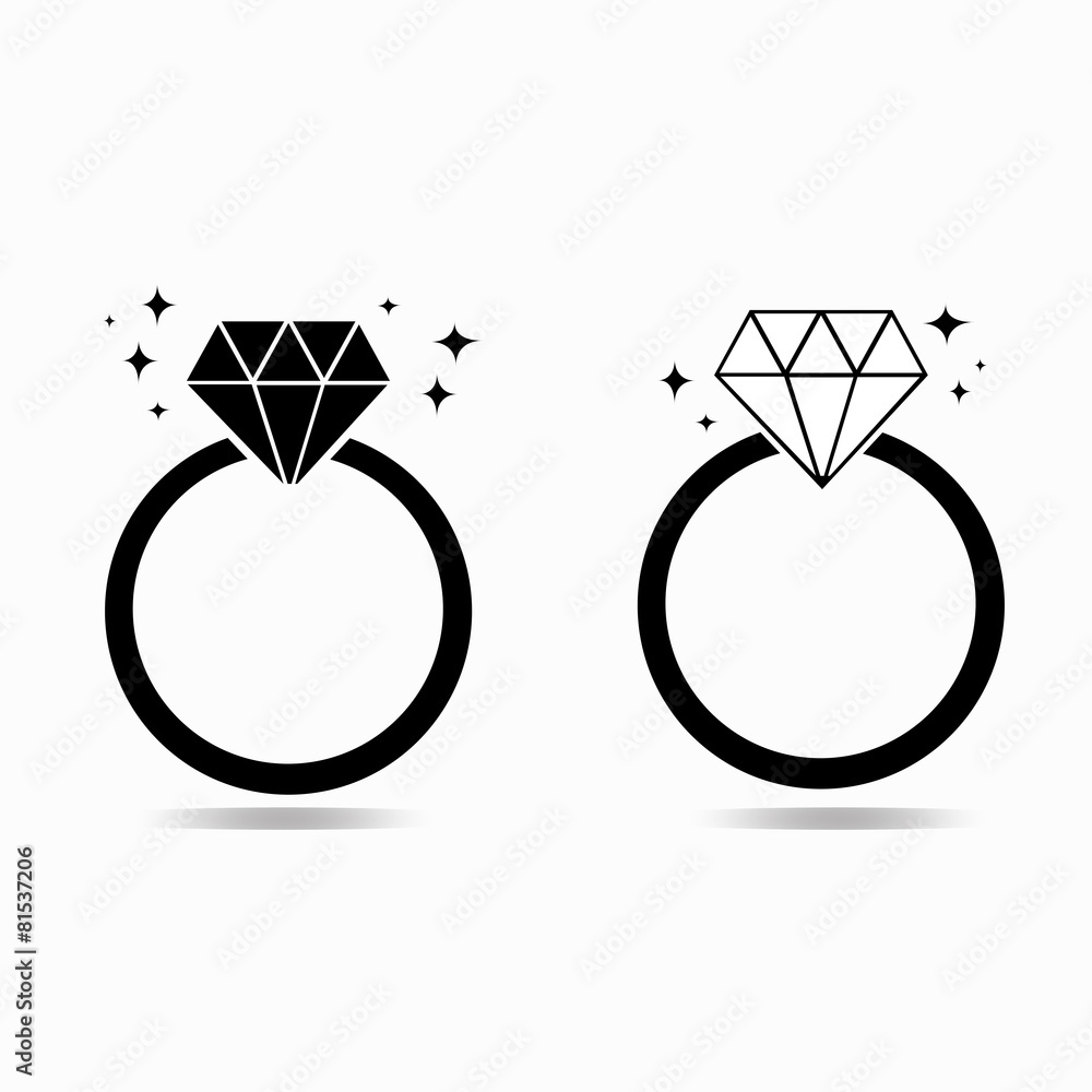 Diamond engagement ring of love concept Stock Vector | Adobe Stock