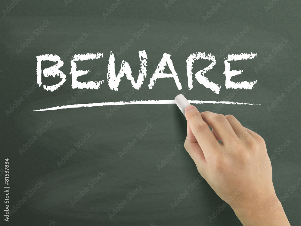 beware word written by hand Stock Photo | Adobe Stock