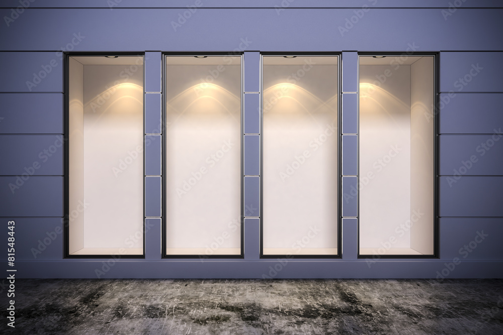 3d store front with big windows Stock Photo | Adobe Stock