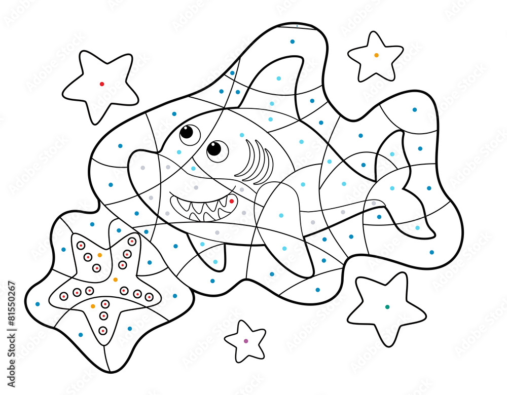 Cartoon game - coloring code - illustration for the children Stock ...