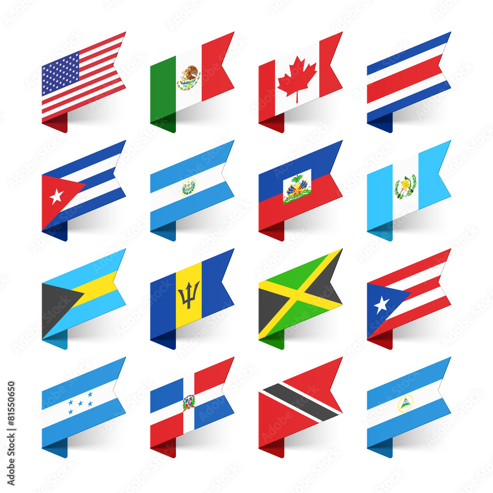 Flags of the World, North America Stock Vector | Adobe Stock