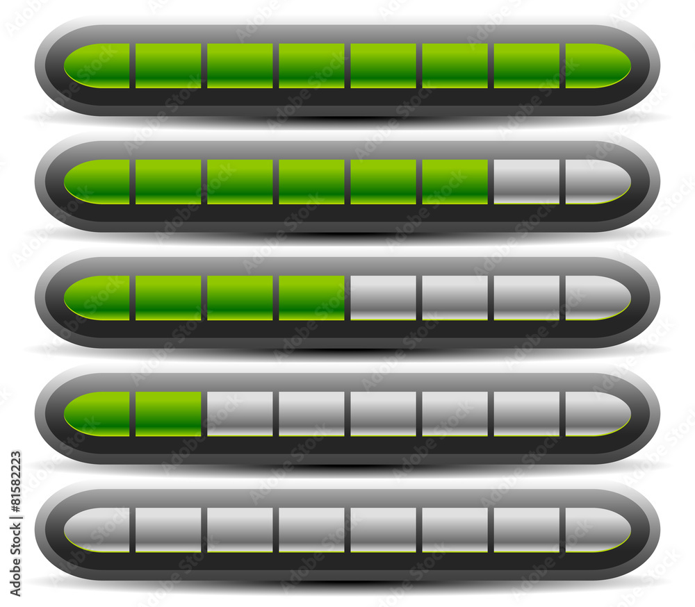Horizontal Progress, Loading Bars. Meters, Level Indicators. Stock ...