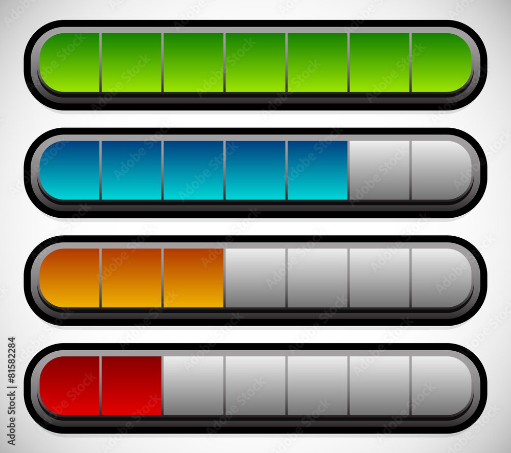 Horizontal Progress, Loading Bars. Meters, Level Indicators. Stock ...