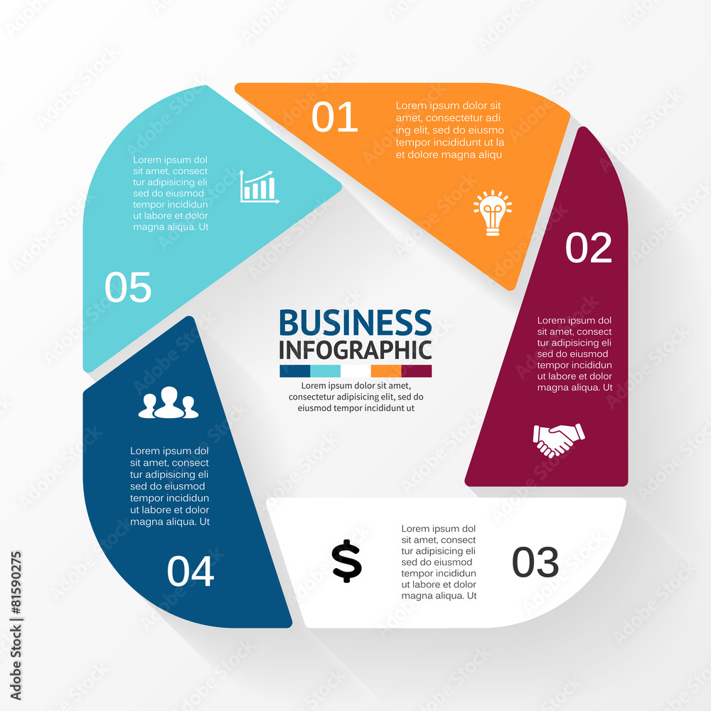 Vector pentagon infographic. Template for cycle diagram, graph Stock ...