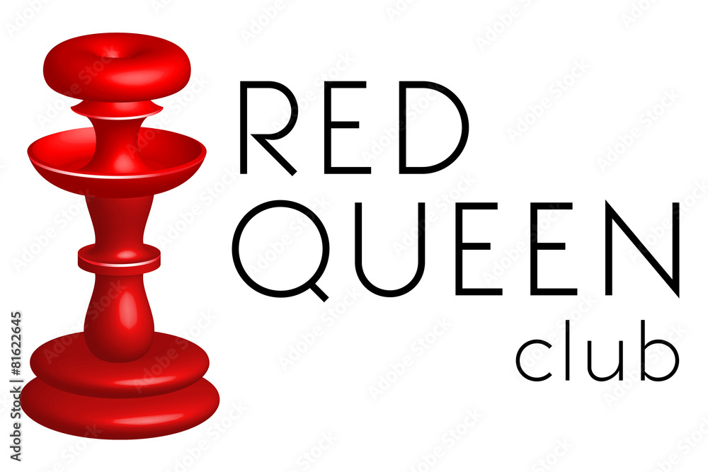 Red queen chess vector logo template, Isolated On White - Vector Stock ...