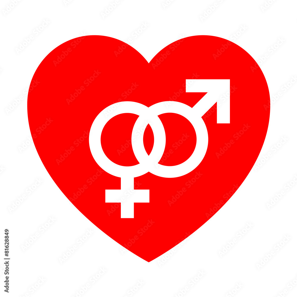 Icono corazon con simbolo heterosexual Stock Illustration | Adobe Stock