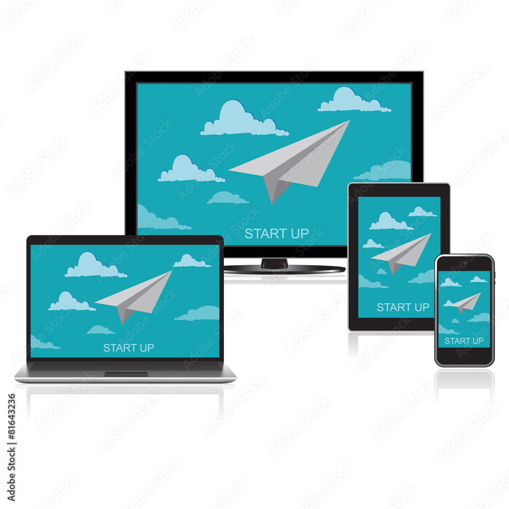 startup concept, paper plane, vector, illustration Stock Vector | Adobe ...
