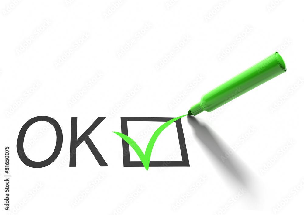 OK Grüner Haken Stock-Illustration | Adobe Stock