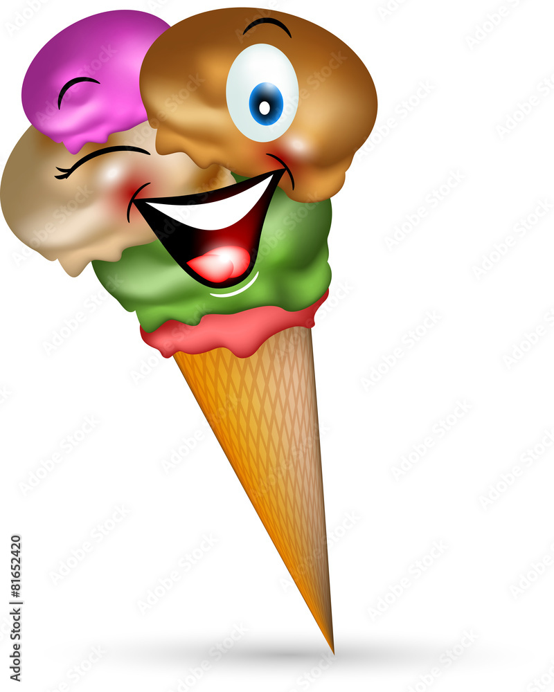 Smiley Icecream Stock-Vektorgrafik | Adobe Stock