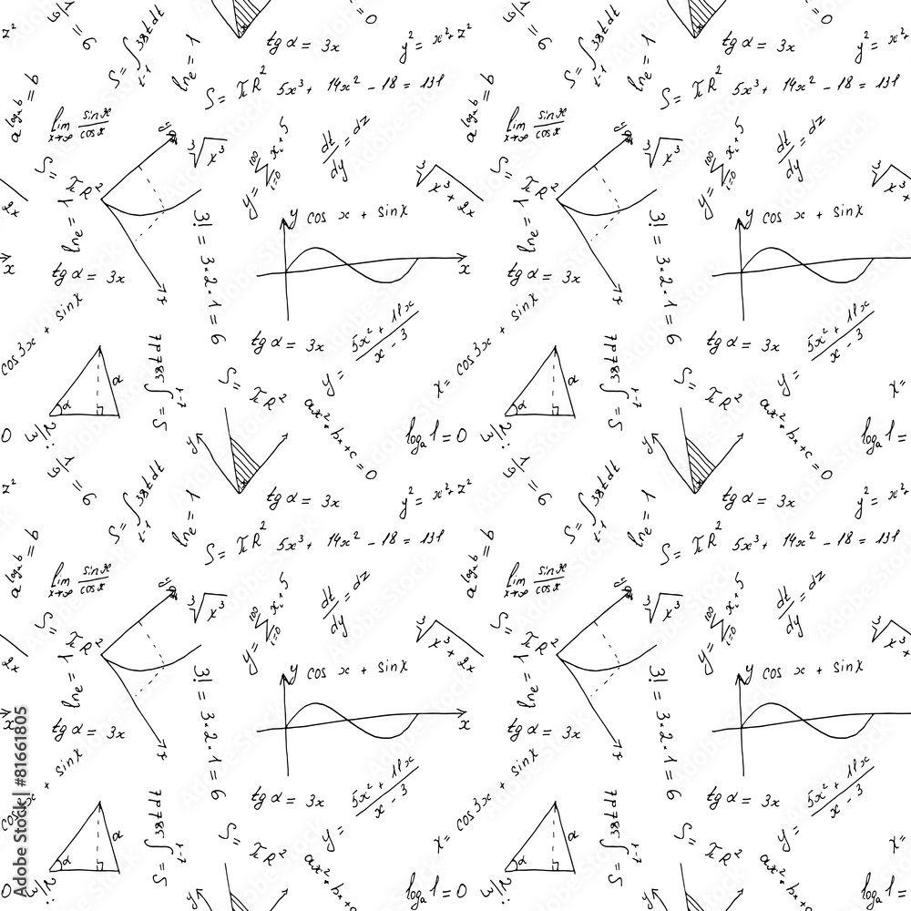 Seamless math background Stock Vector | Adobe Stock