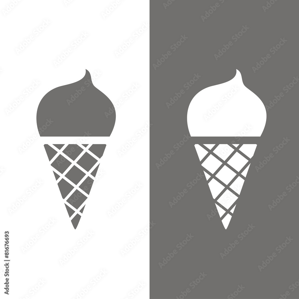 Icono Helado BN Stock Vector | Adobe Stock