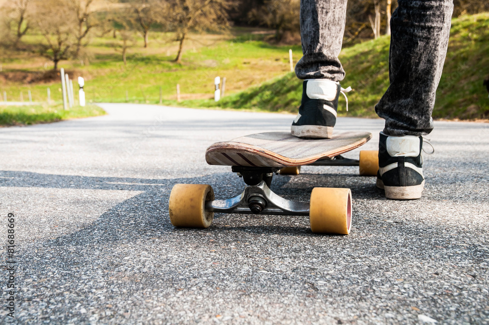Longboard and boy Stock-Foto | Adobe Stock