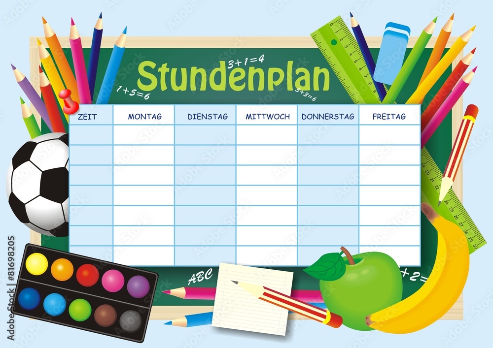 Stundenplan Stock Vector | Adobe Stock