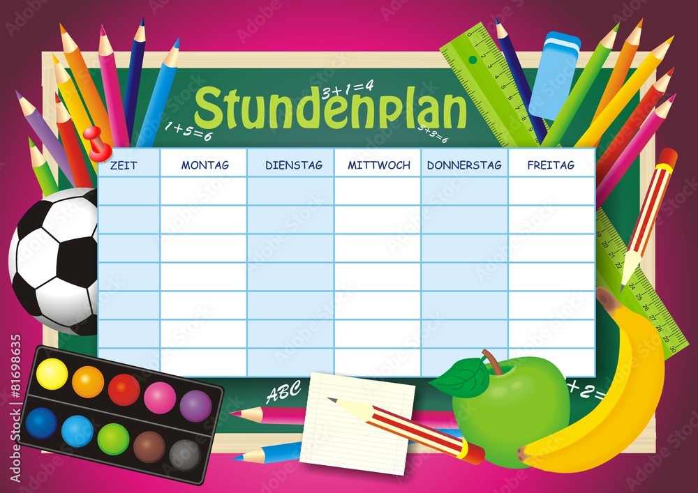 Stundenplan Stock Vector | Adobe Stock