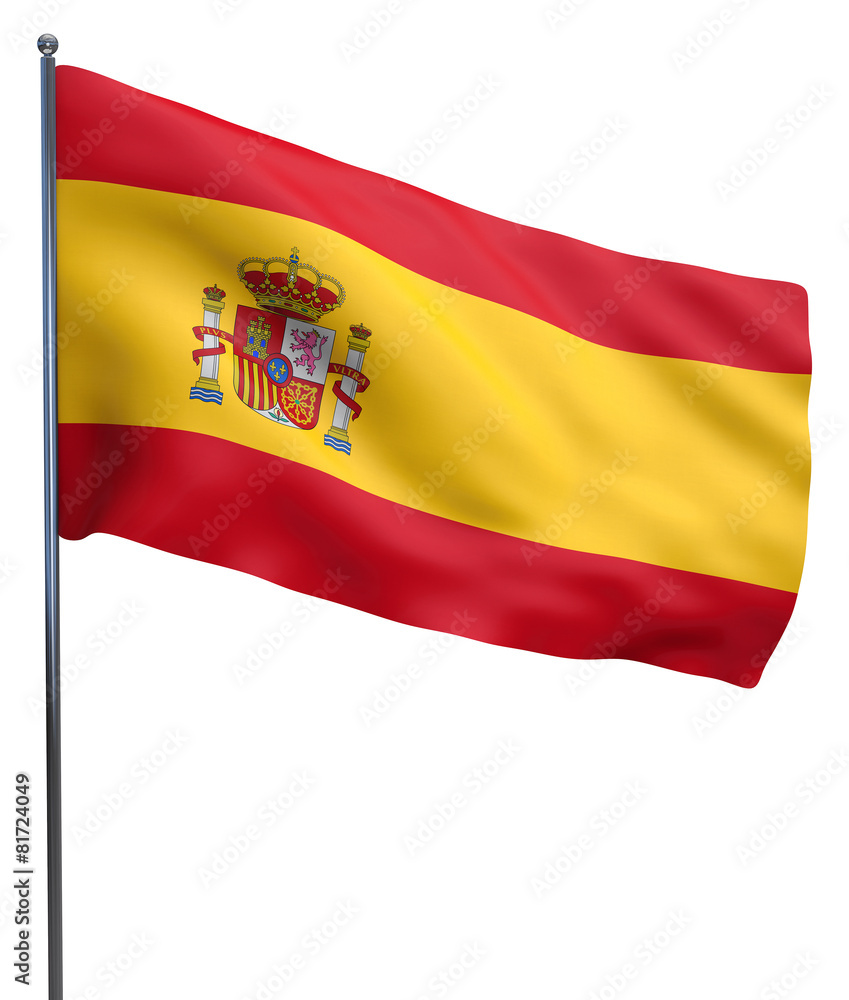 Spain Flag Waving Stock Photo | Adobe Stock