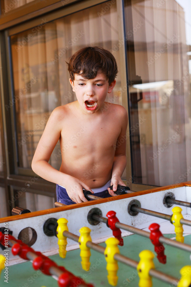preteen handsome boy play table tennis in the beach resort hotel Stock ... preteen handsome boy play table tennis in the beach resort hotel Stock ...
