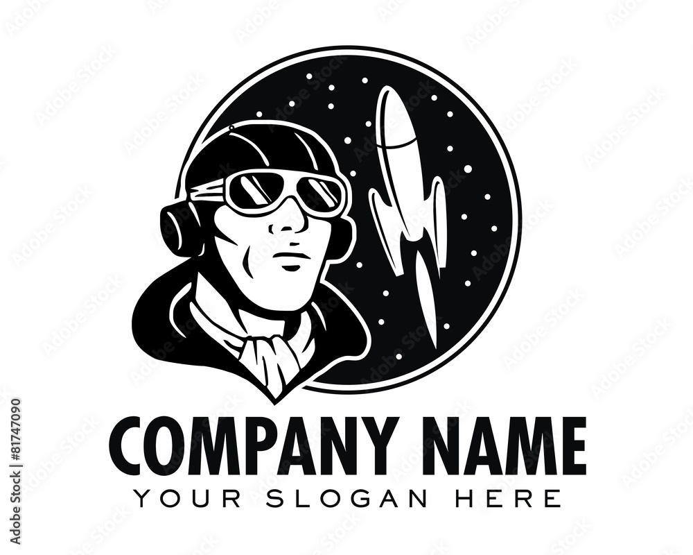 rocket jet pilot plane airplane logo image vector Stock Vector | Adobe ...