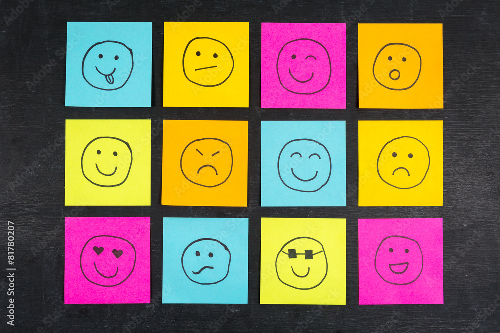Smiley Face Sticky Notes Stock Photo | Adobe Stock
