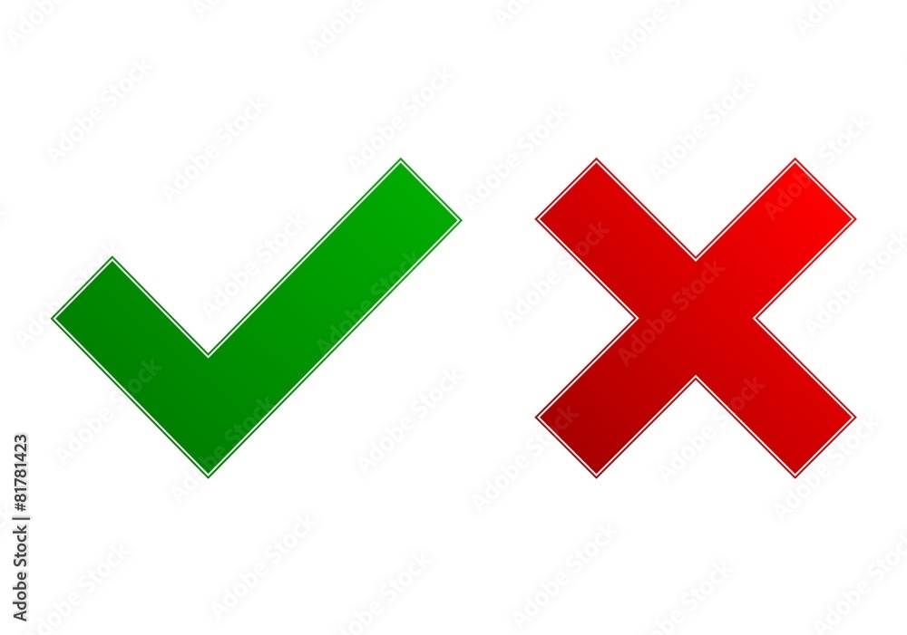 Check mark and x - Illustration Stock Vector | Adobe Stock