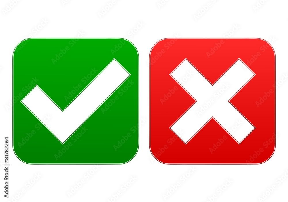 Check mark and x - Illustration Stock Vector | Adobe Stock