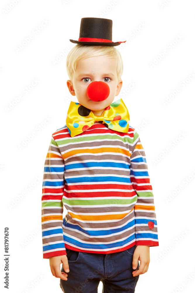 Kind als Clown zum Karneval Stock-Foto | Adobe Stock
