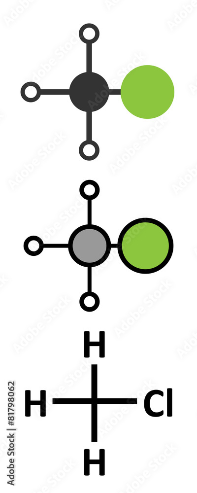 Chloromethane (methyl chloride) molecule. Stock Illustration | Adobe Stock