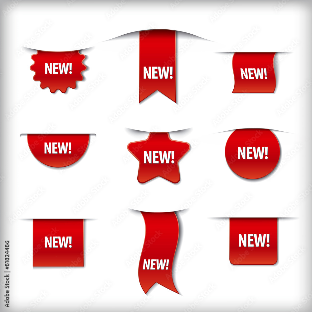 new labels Stock Vector | Adobe Stock