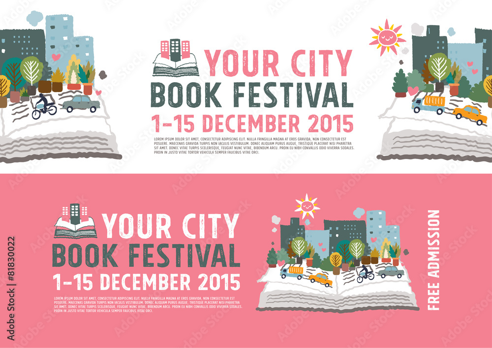 book Festival poster concept, vector Illustration Stock Vector | Adobe ...