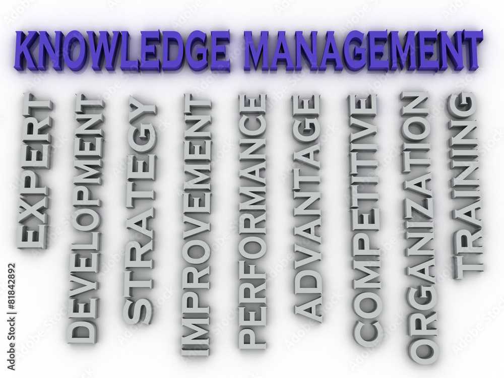 3d image knowledge management issues concept word cloud backgr Stock ...