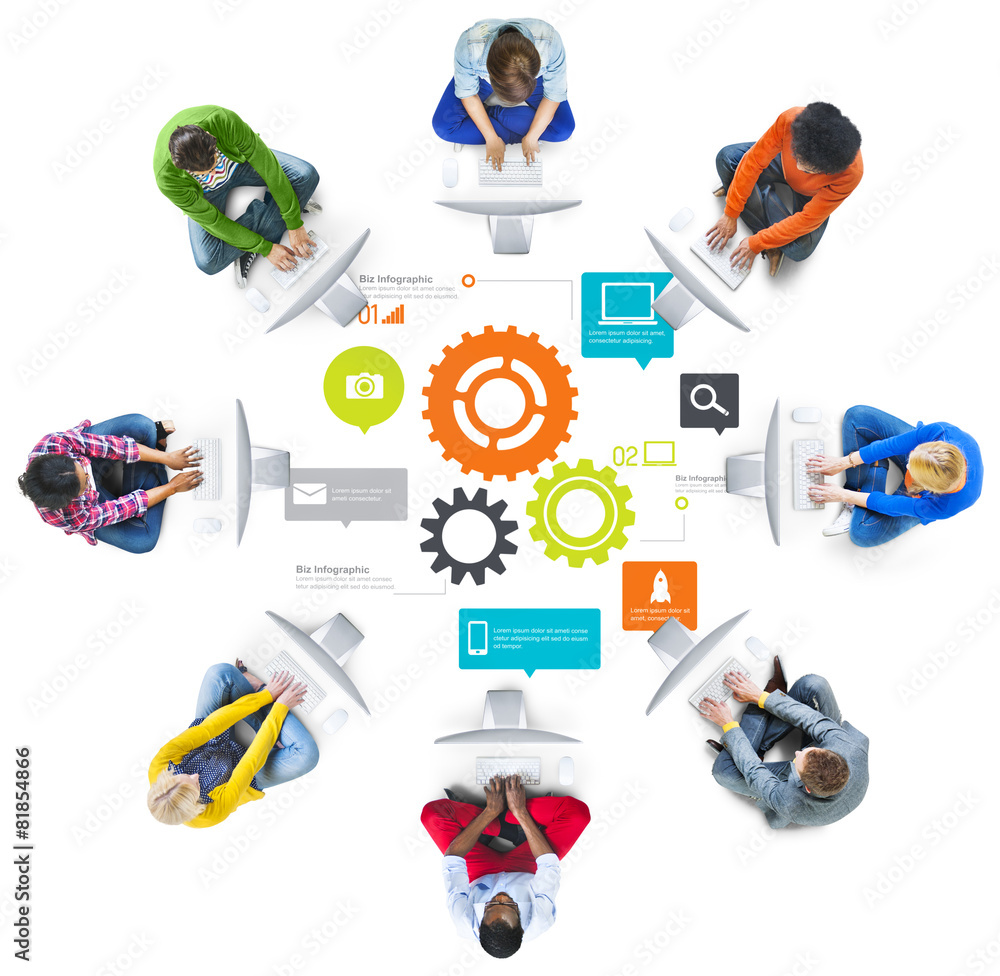 Team Teamwork Cog Functionality Technology Business Concept Stock Photo ...