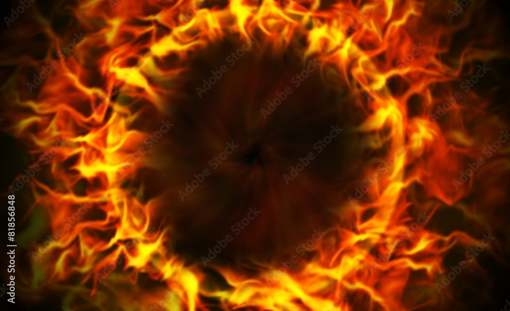 Fiery Ring and Flames Background Stock Illustration | Adobe Stock