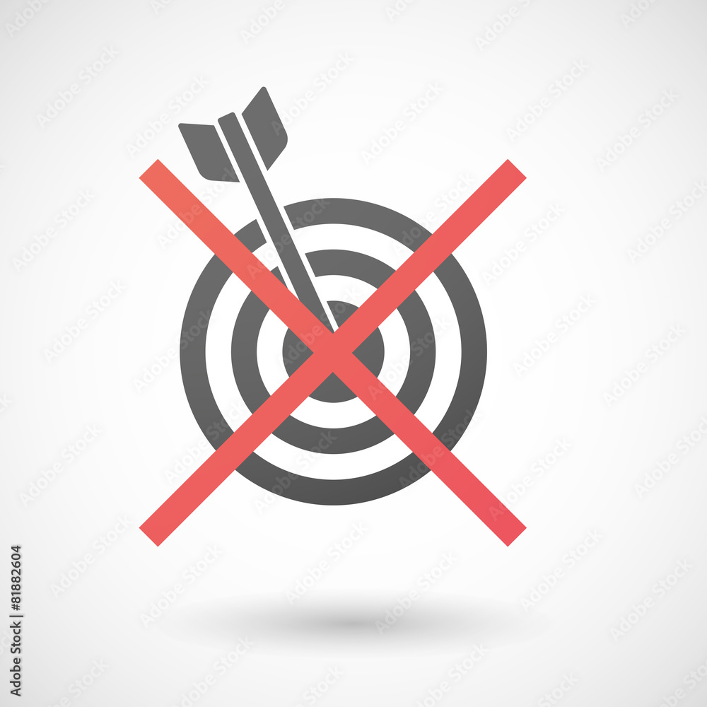 Not allowed icon with a dart board Stock Vector | Adobe Stock