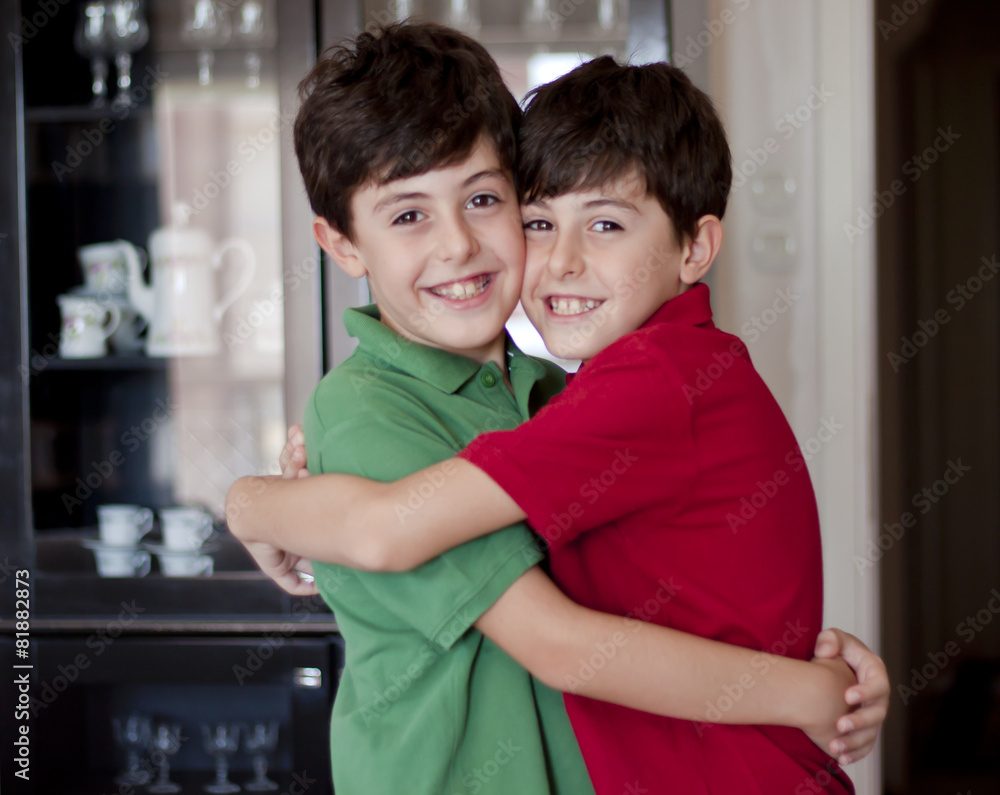 Young Boys Hugging