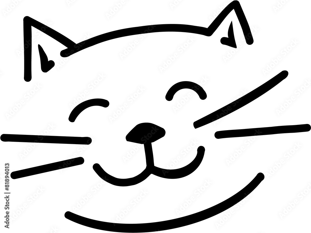 Cartoon cat face Stock Vector | Adobe Stock