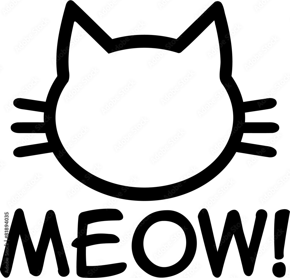 Cat Meow Stock Vector | Adobe Stock