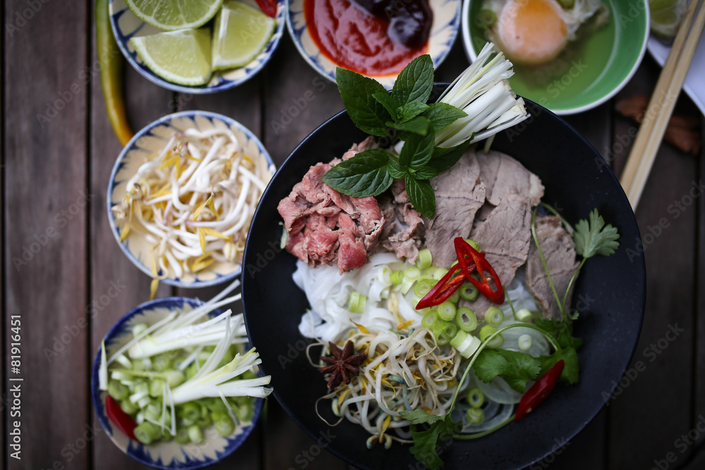 Pho, Vietnamese rice noodles Stock Photo | Adobe Stock