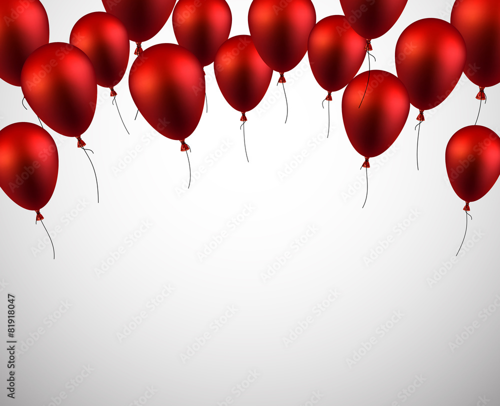 Celebrate background with red balloons. Stock Vector | Adobe Stock