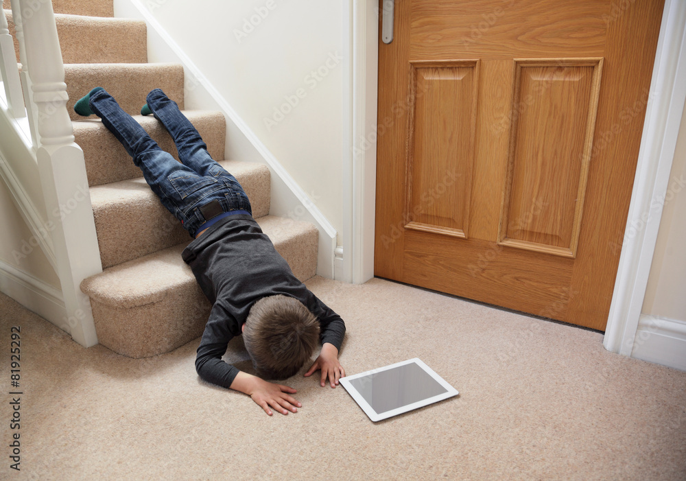 Child falling down the stairs Stock Photo | Adobe Stock