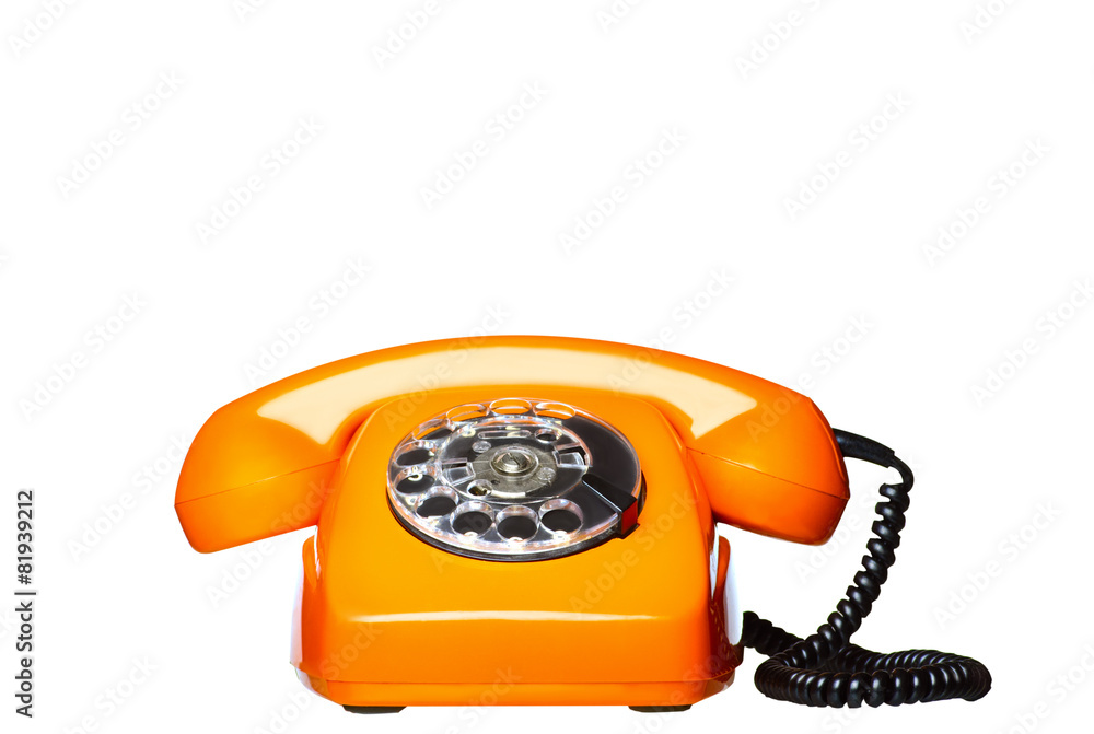 Classic dial phone isolated on white Stock Photo | Adobe Stock