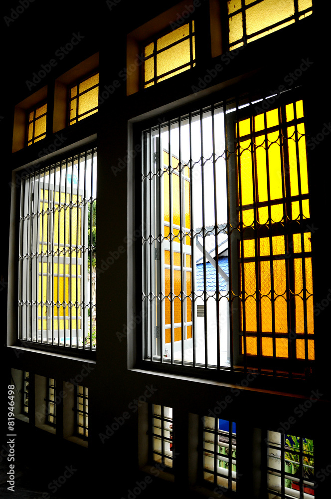 Window of The Sultan Ibrahim Jamek Mosque at Muar, Johor Stock Photo ...