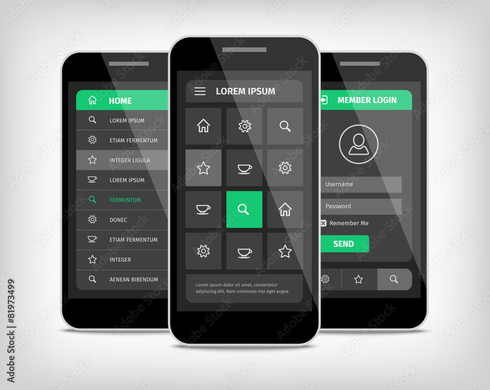 visualization of green ui design Stock Vector | Adobe Stock