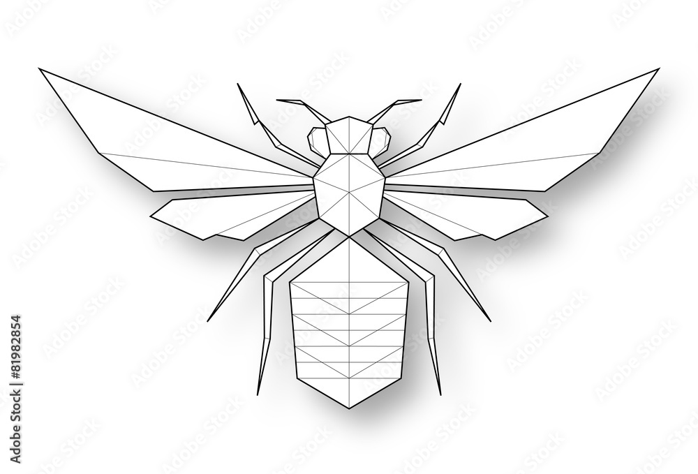 Wasp. Low polygon linear vector illustration Stock Vector | Adobe Stock